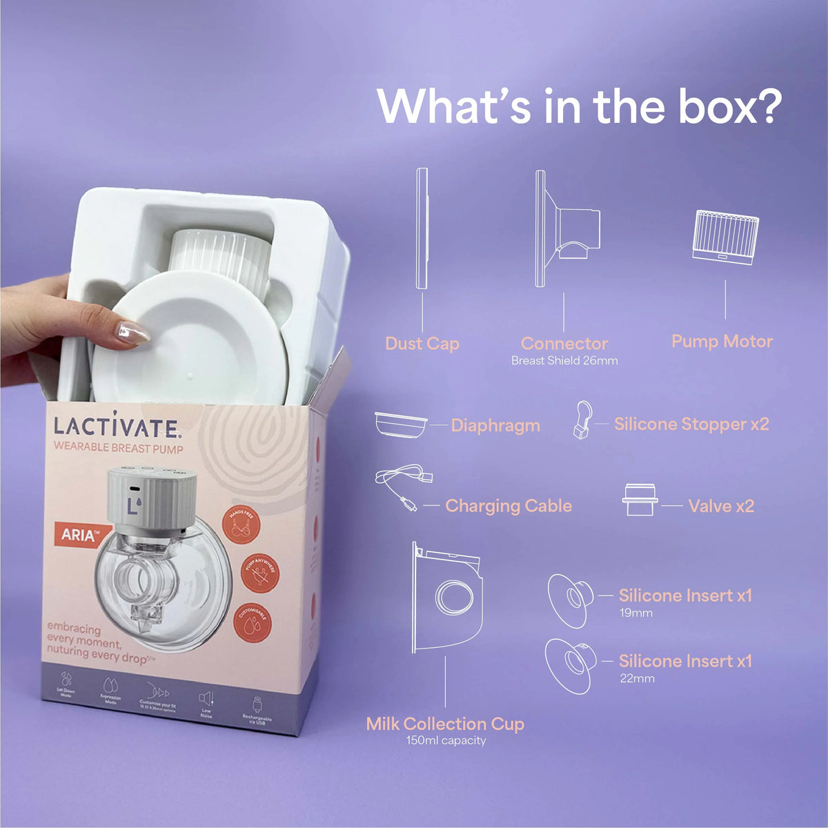 Lactivate ARIA Wearable Breast Pump | Baby Junction