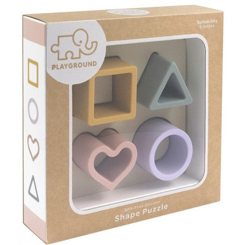 Playground Silicone Shape Puzzle - Rose | Baby Junction