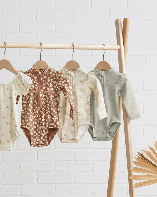 Quincy Mae Byron One-Piece Rashguard - Pistachio | Baby Junction